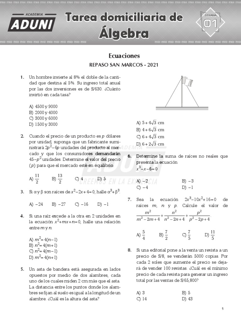 Álgebra Sem 1ccc | PDF