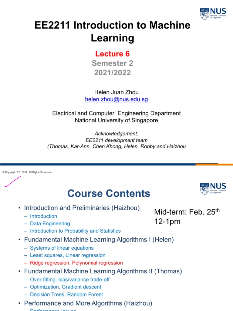 Lecture 6 - Ridge Regression, Polynomial Regression (DONE!!) PDF | PDF | Regression Analysis ...