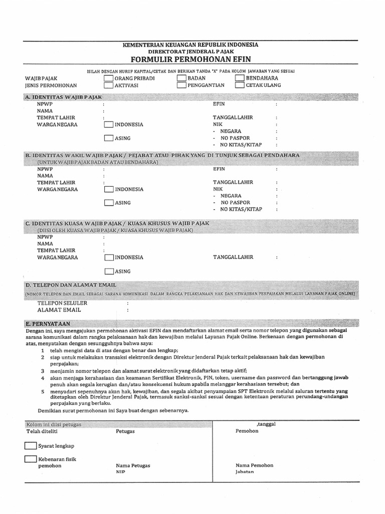 Aktivasi EFIN PDF | PDF