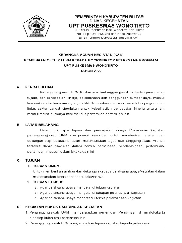 Pembinaan PJ UKM untuk Koordinator Program | PDF | Karier & Perkembangan