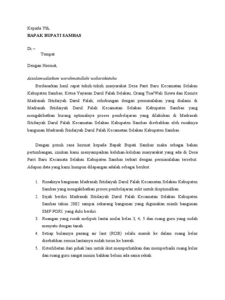 Surat Laporan Aduan Masyarakat | PDF