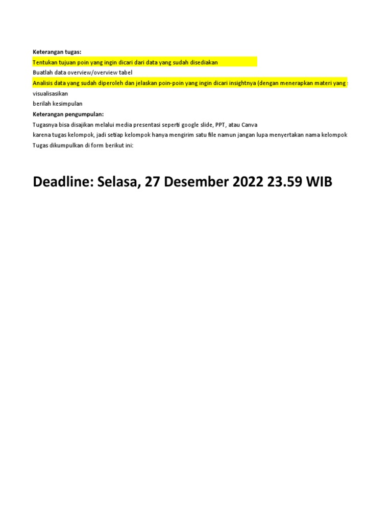 Final Project Excel Batch 5 - Kelompok 13 | PDF