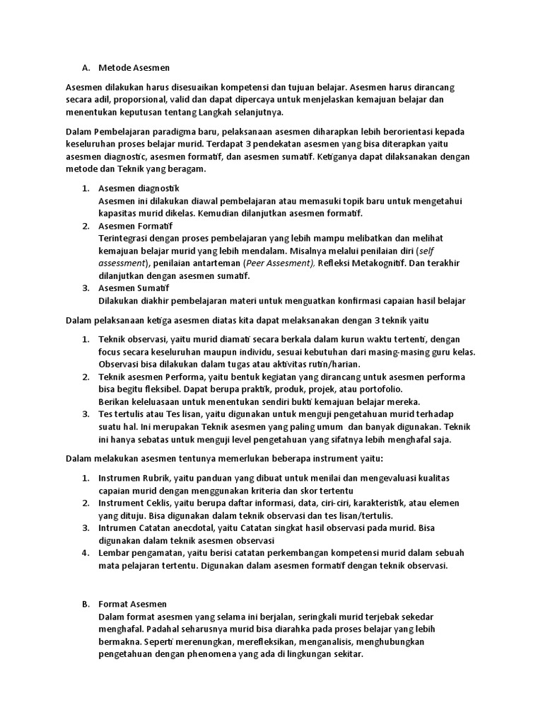 Metode Asesmen | PDF
