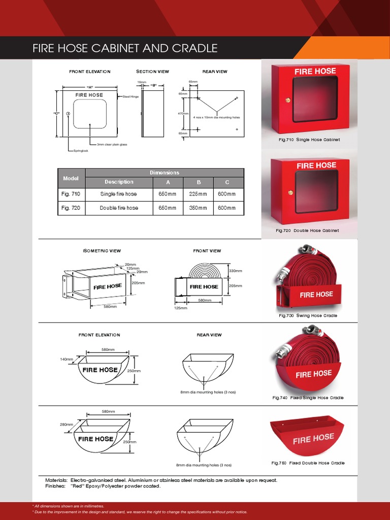 FIRE EXTINGUISHER CABINET AND CRADLE SPECS | PDF | Manufactured Goods ...
