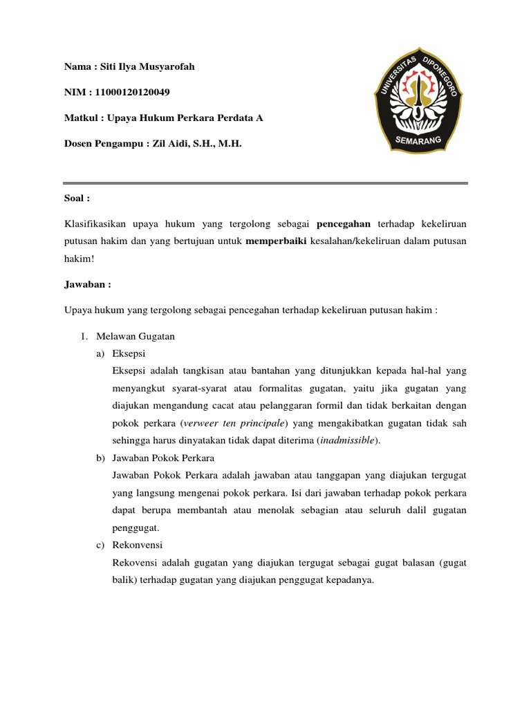 Upaya Hukum Perkara Perdata | PDF