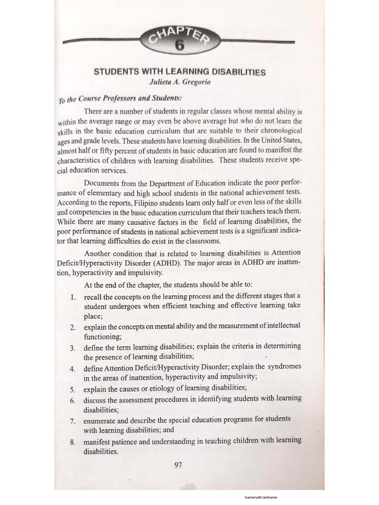 Chapter 6.pdf Students With Learning Disabilities PDF | PDF