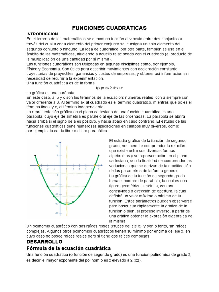Funciones Cuadraticas | PDF | Ecuación cuadrática | Ecuaciones