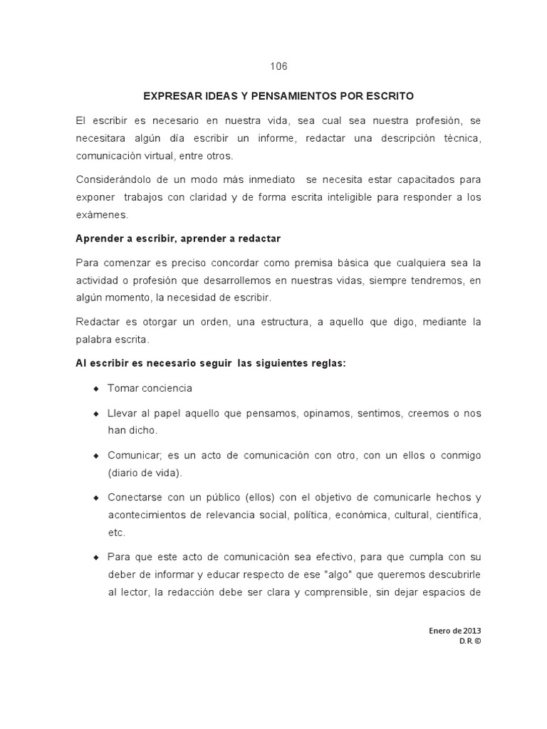 T5-Expresar Ideas y Pensamientos Por Escrito | PDF | Comunicación | Palabra
