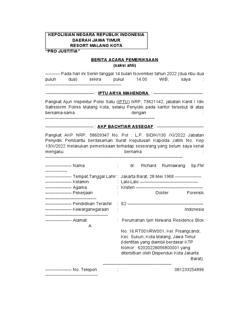 Bap Saksi Ahli | PDF