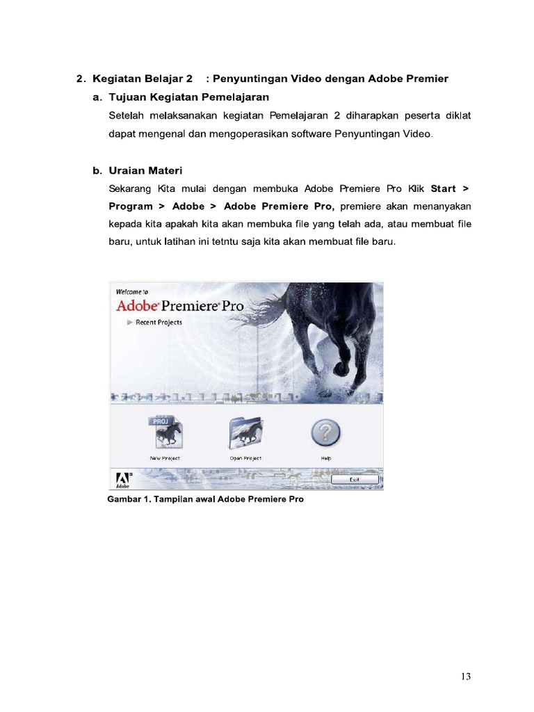 Penyunting Video Dengan Adobe Premiere | PDF