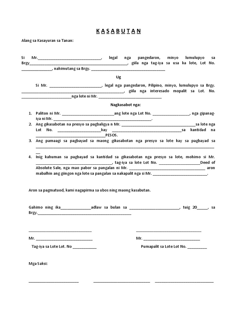 Kasabutan | PDF