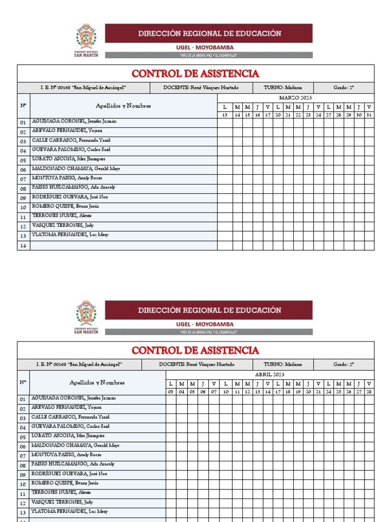 Control de Asistencia | PDF