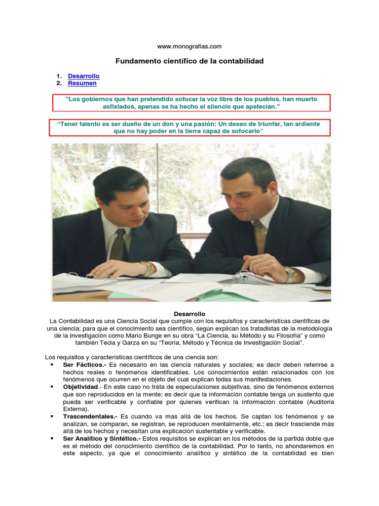 Fundamento Cientifico de La Contabilidad | PDF | Contabilidad | Conocimiento