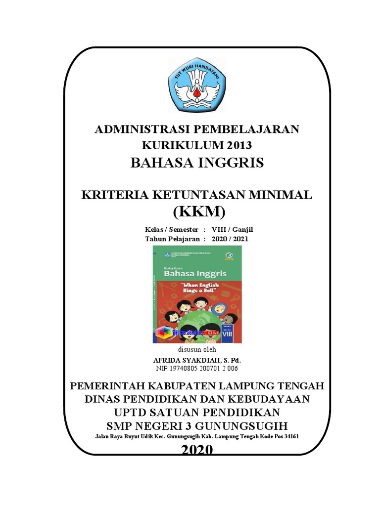 7 Cover KKM K13 Kls VIII 2020 | PDF