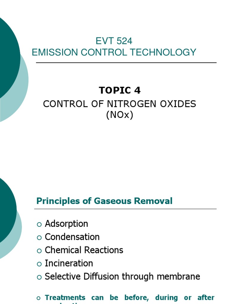Topic 4-Control of Nitrogen Oxides | PDF | N Ox | Combustion