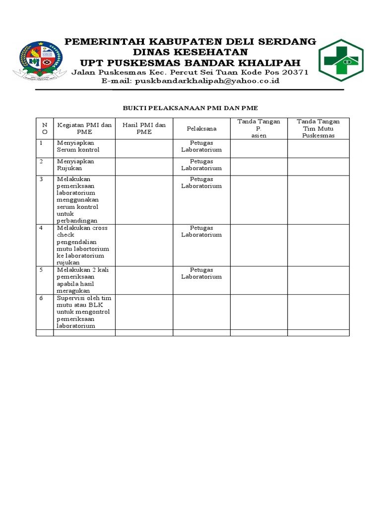 Bukti Pelaksanaan PMI Dan PME | PDF