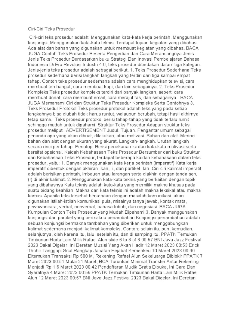 Ciri Ciri Teks Prosedur | PDF