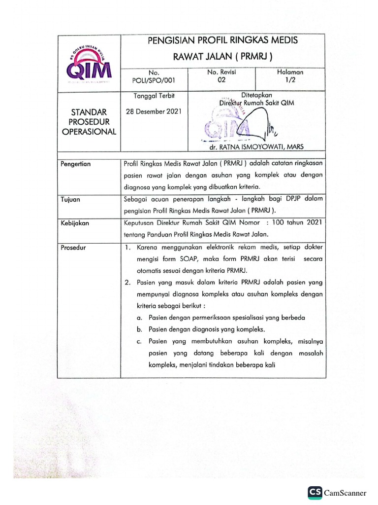 Sop PRMRJ-1 PDF | PDF