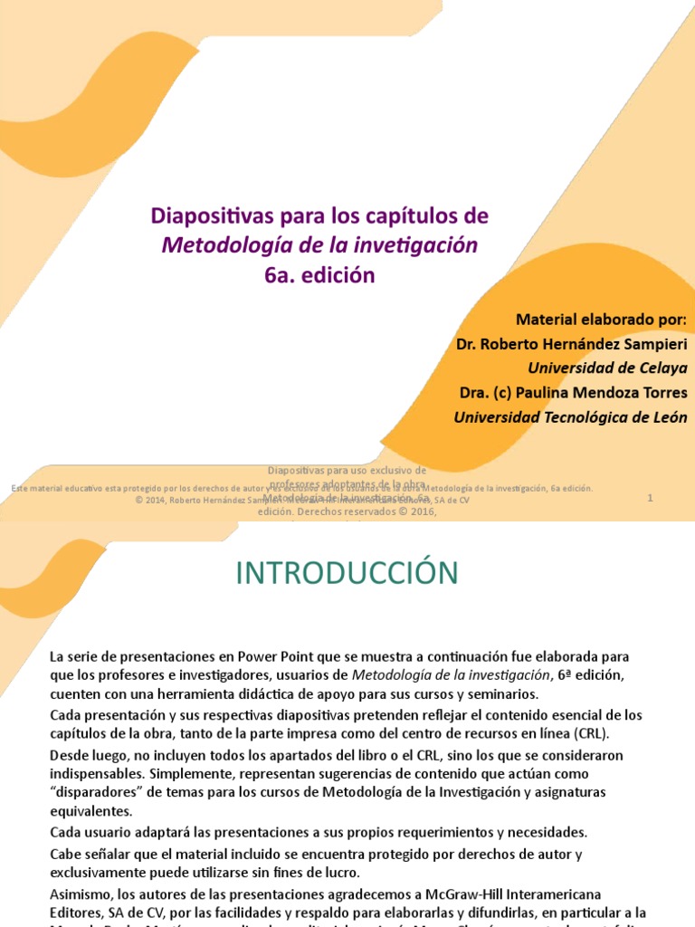 Diapositivas para Los Capítulos de 6a. Edición | PDF | Investigación cuantitativa | Conocimiento
