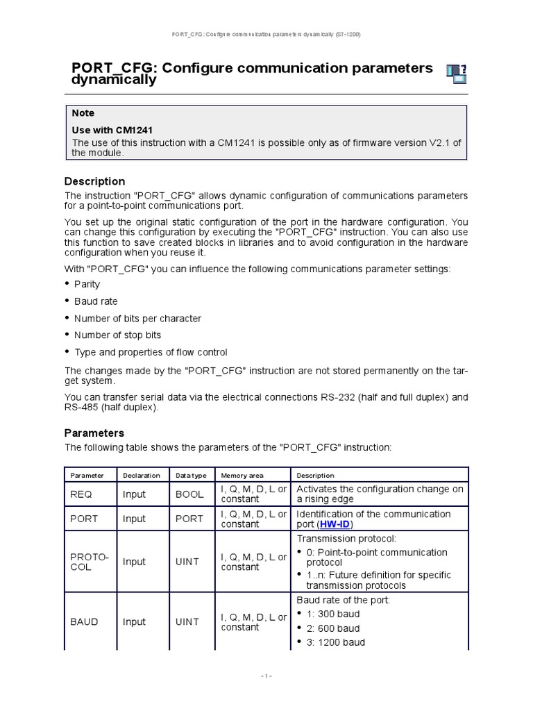 Port CFG PDF | PDF | Data Transmission | Computing