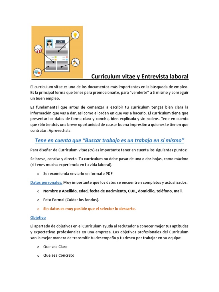 1 TEMA Curriculum Vitae y Entrevista Laboral | PDF | Crecimiento ...