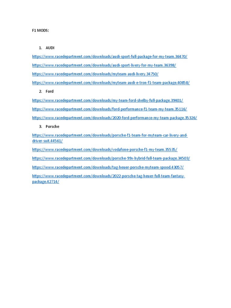 F1 Mods | PDF