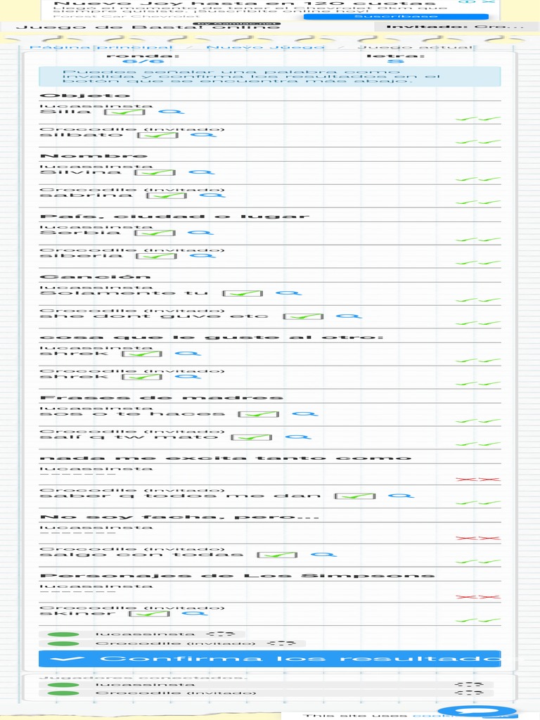 Juego de Basta!, Tutti Frutti, Lápiz Quieto, ¡Mercadito! Online PDF | PDF
