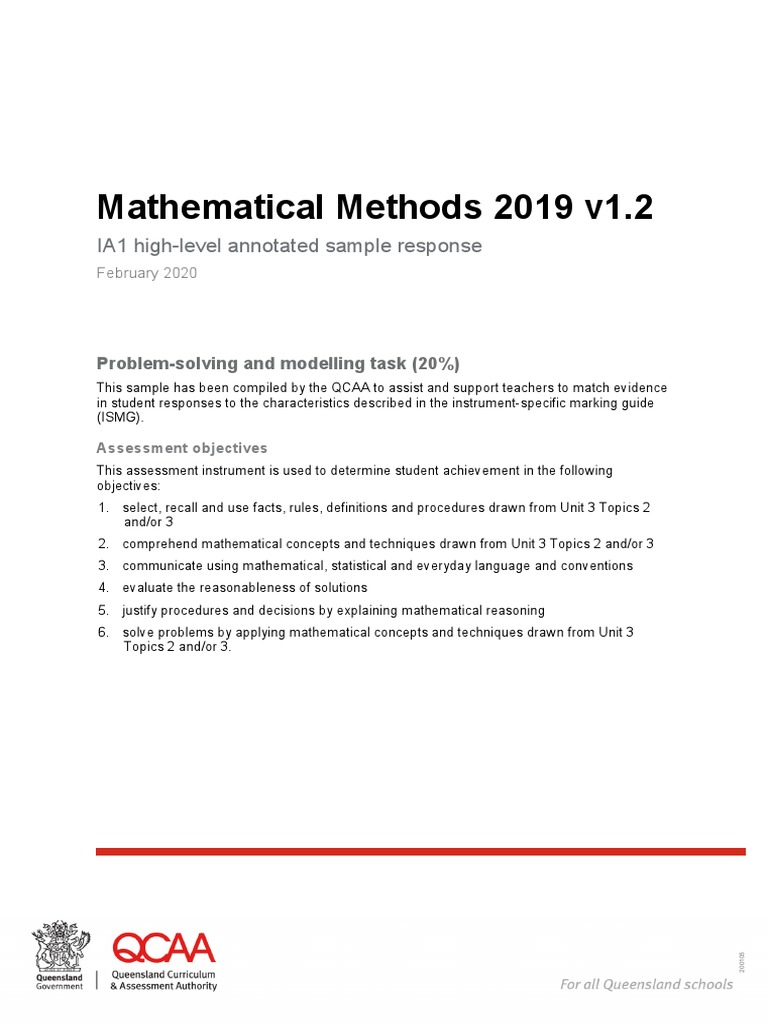 SNR Maths Methods 19 Ia1 Asr High PSMT | PDF | Conceptual Model ...