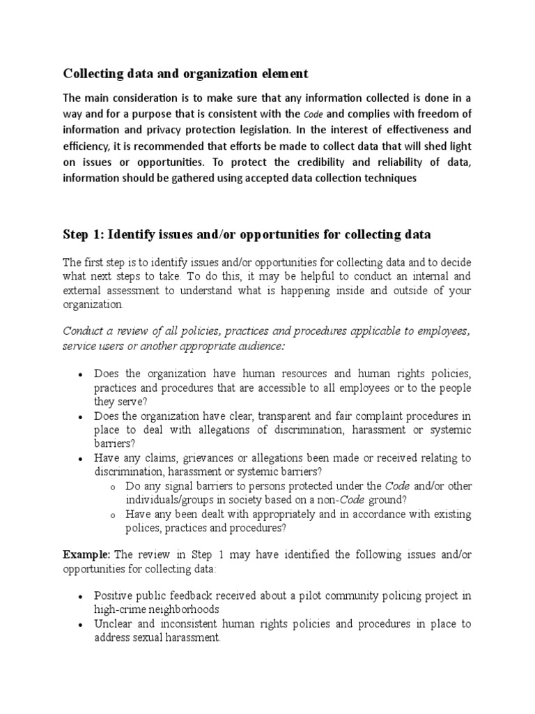 Collecting Data and Organization Element | PDF | Qualitative Research ...