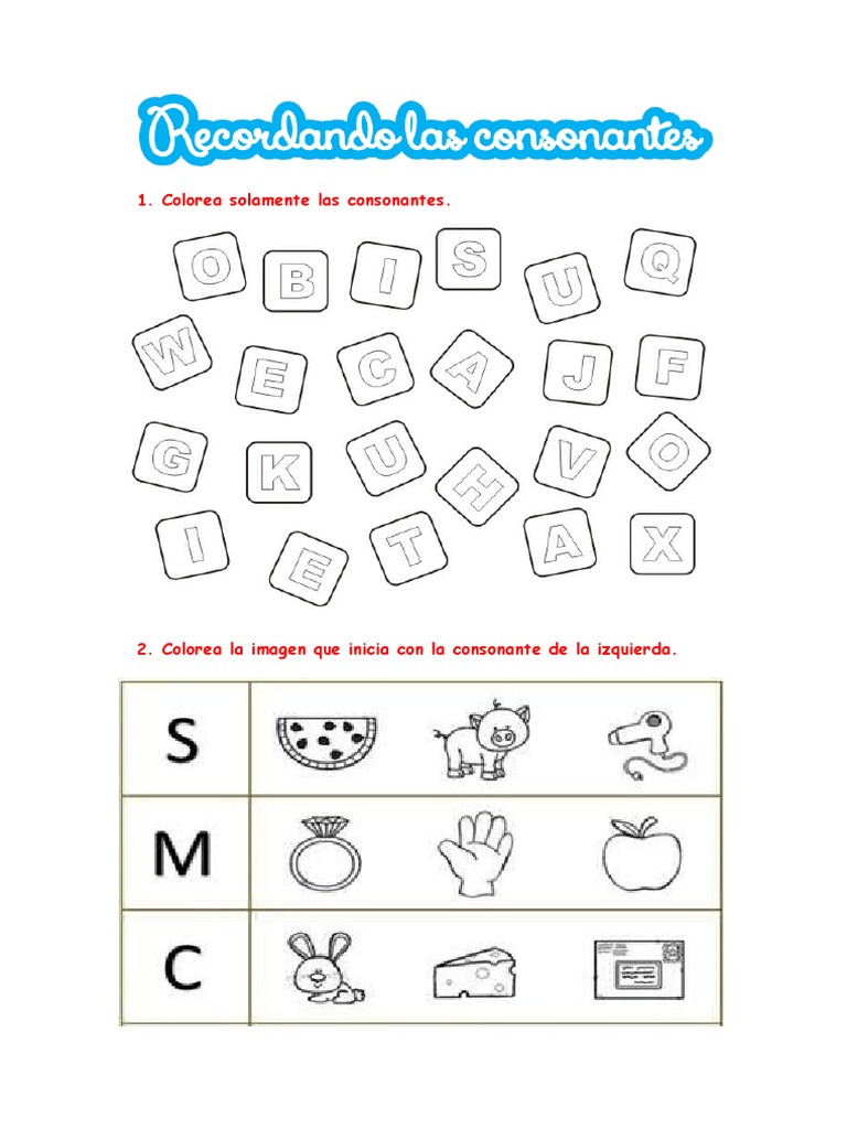 Recordando Las Consonantes | PDF