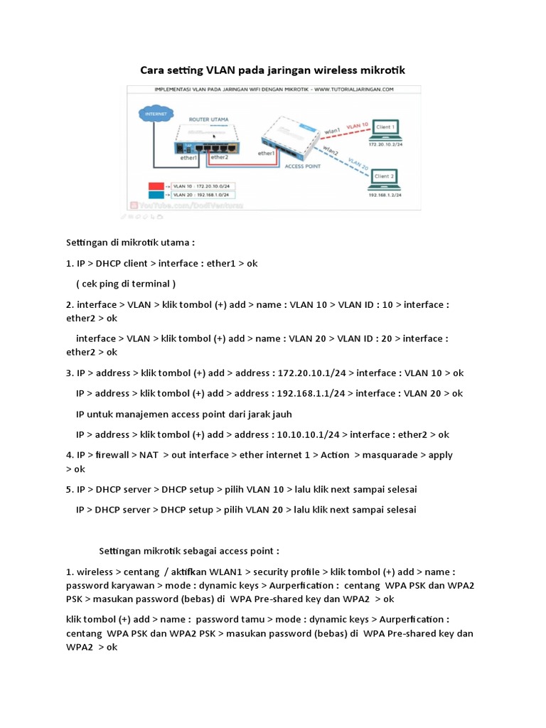 Cara Setting VLAN Pada Jaringan Wireless Mikrotik | PDF | Wireless Lan ...