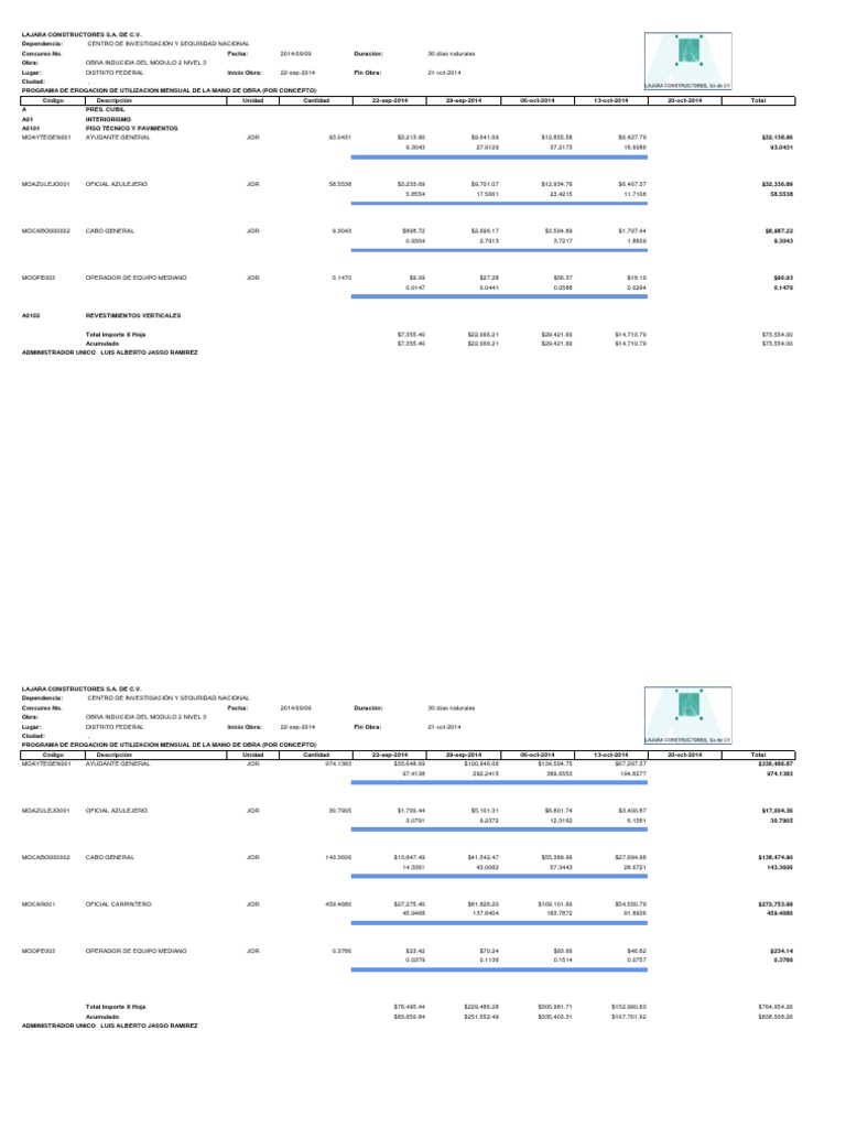 Programa de Mano de Obra | PDF | Labor