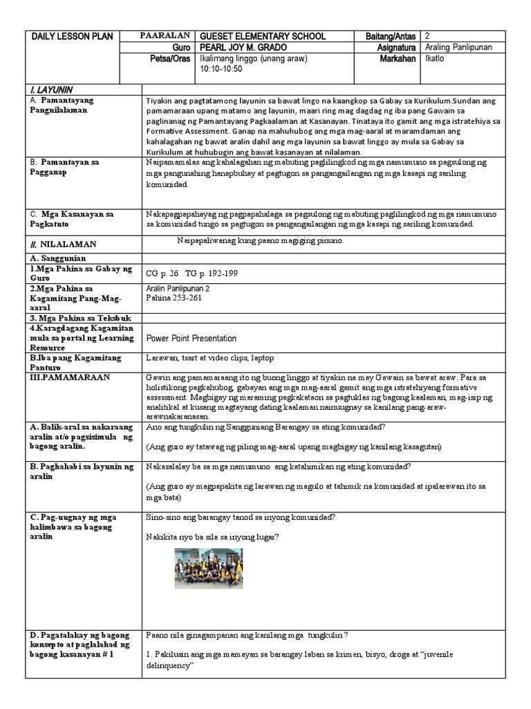 Daily Lesson Plan in Ap Week 5 | PDF