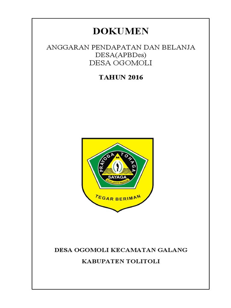 COVER APBDES Desa | PDF