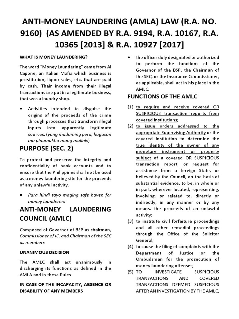 Amla Notes | PDF | Money Laundering | Asset Forfeiture