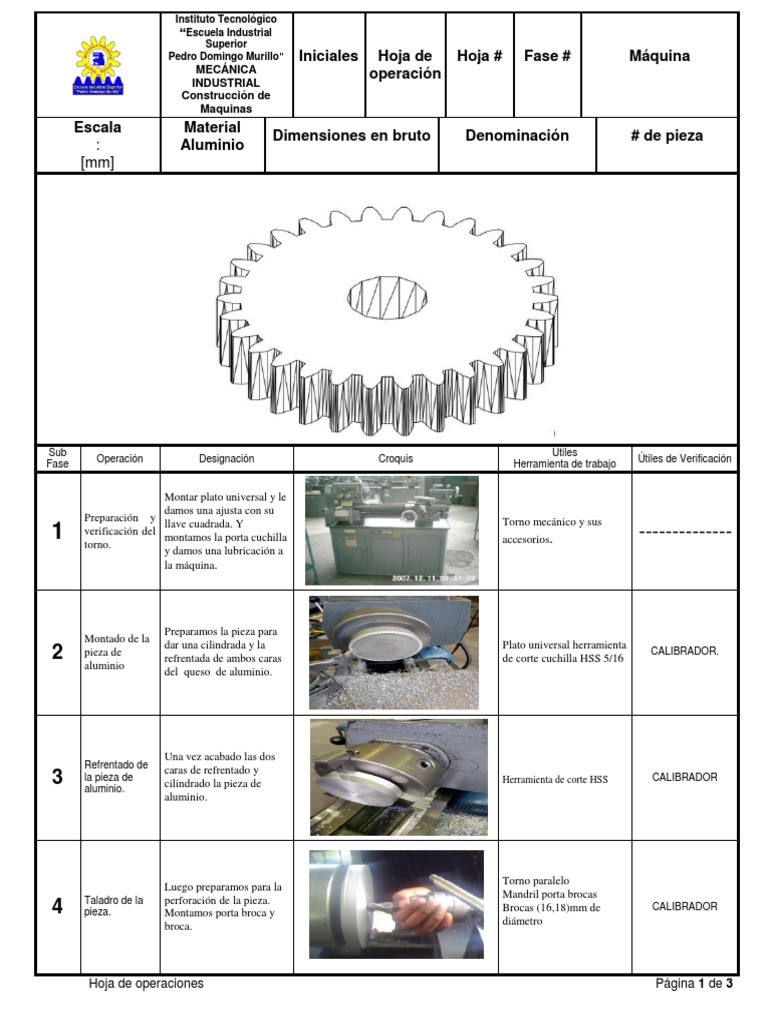 Engranaje Recto | PDF | Engranaje | Perforación
