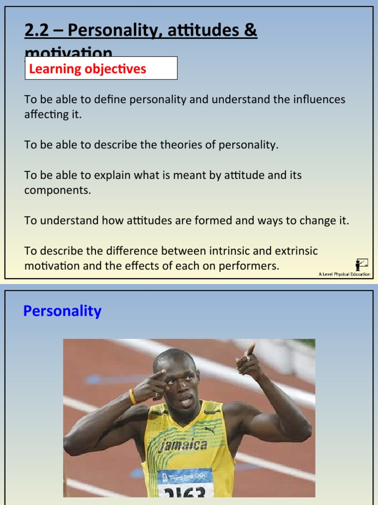 Personality Attitudes and Motivation | PDF | Attitude (Psychology ...