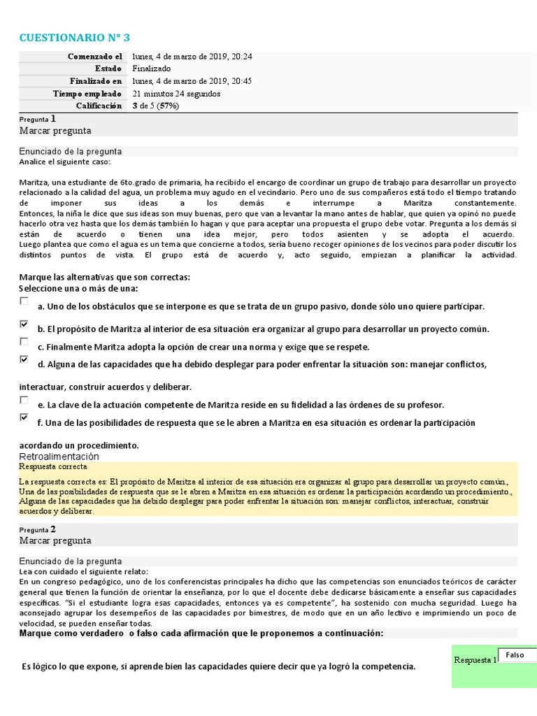 Cuestionario #3 | PDF | Enseñando | Maestros