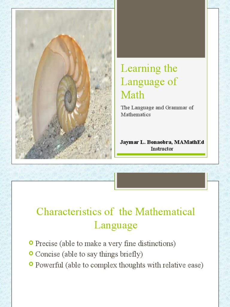 Chapter 2. Learning The Language of Math | PDF | Sentence (Linguistics ...