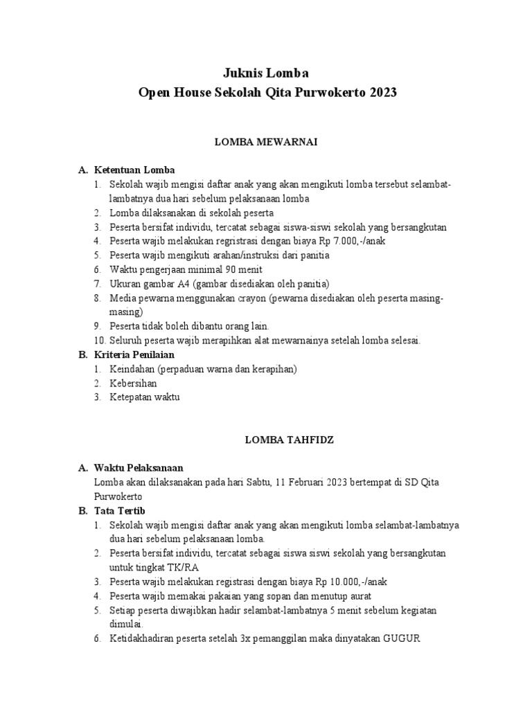 Juknis Lomba OP 2023.docx | PDF