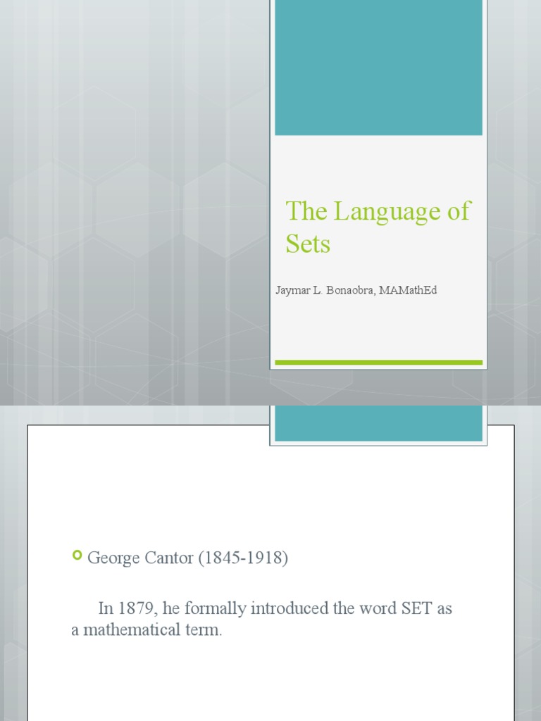 The Language of Sets | Download Free PDF | Set (Mathematics) | Subset