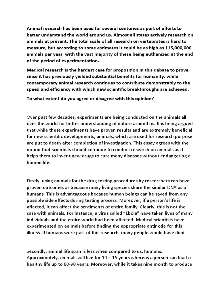 Animal Research Has Been Used For Several Centuries As Part of Efforts ...