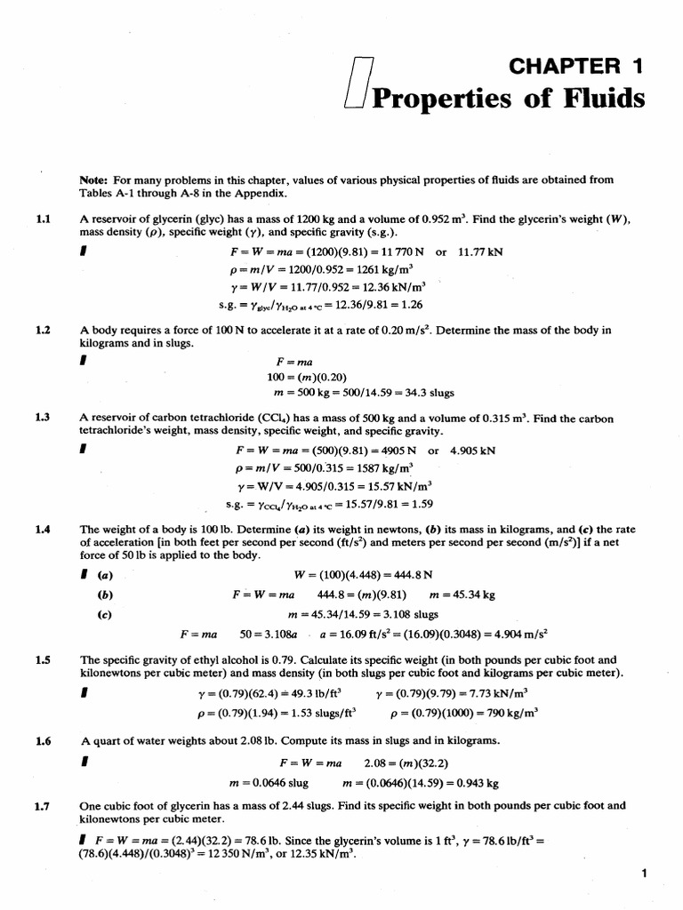 Fluid Properties and Density Calculations | PDF | Pressure | Viscosity