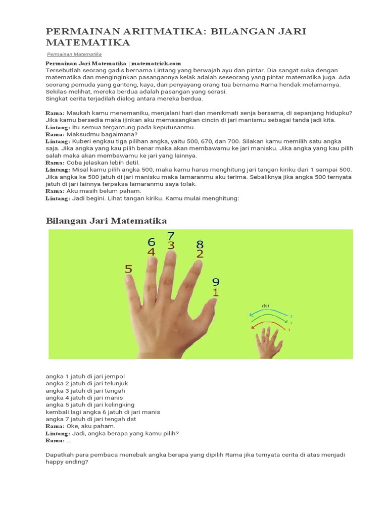 Permainan Aritmatika | PDF | Game & Aktivitas | Metode & Bahan Ajar