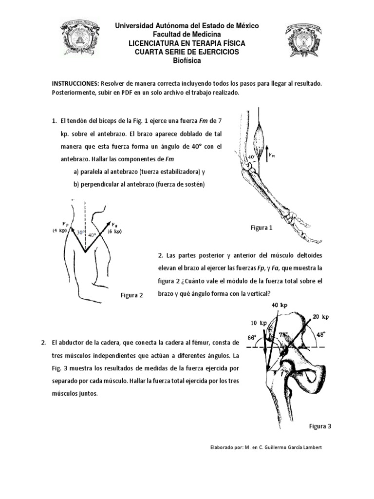 Cuarta Serie de Ejercicios. - Biofísica y El Cuerpo Humano PDF | PDF
