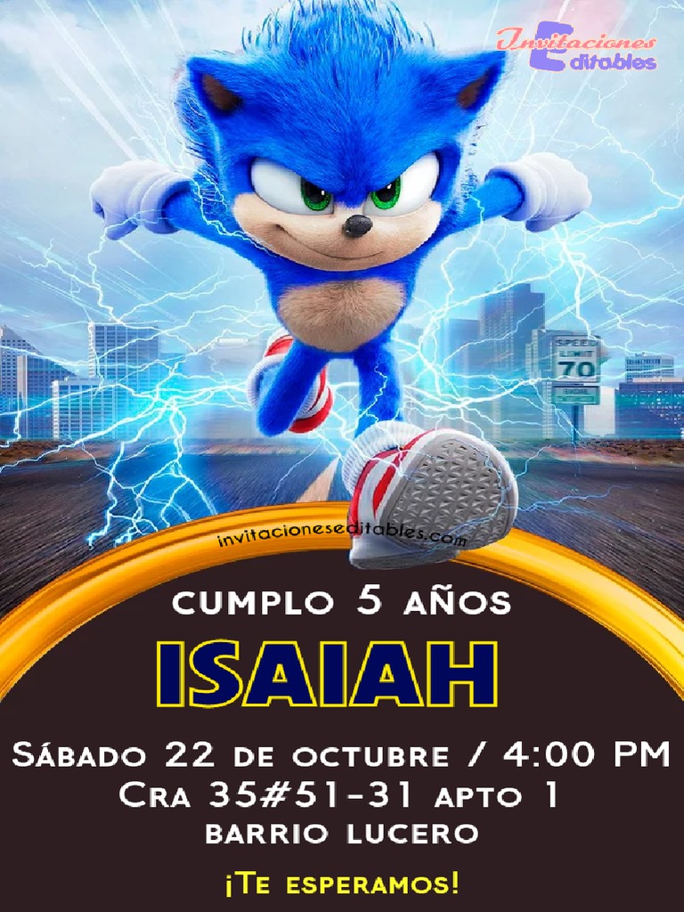 Invitación de Sonic 02 PDF | PDF