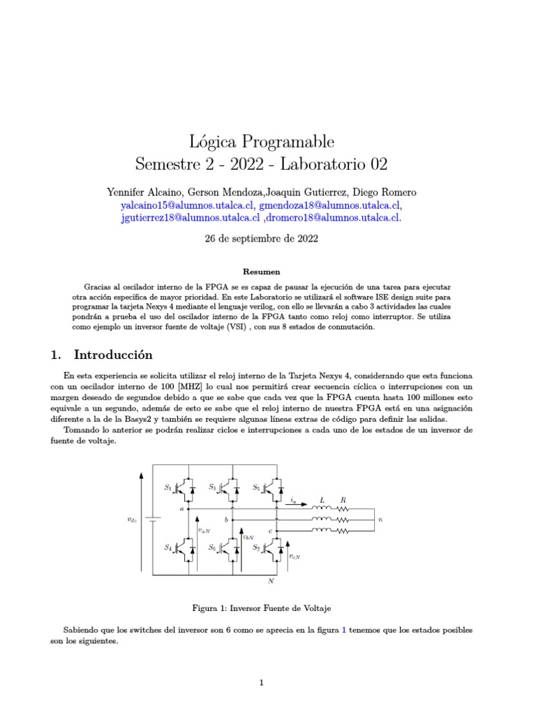 Lab 2 Logica Programable | PDF | Diodo emisor de luz | Simulación