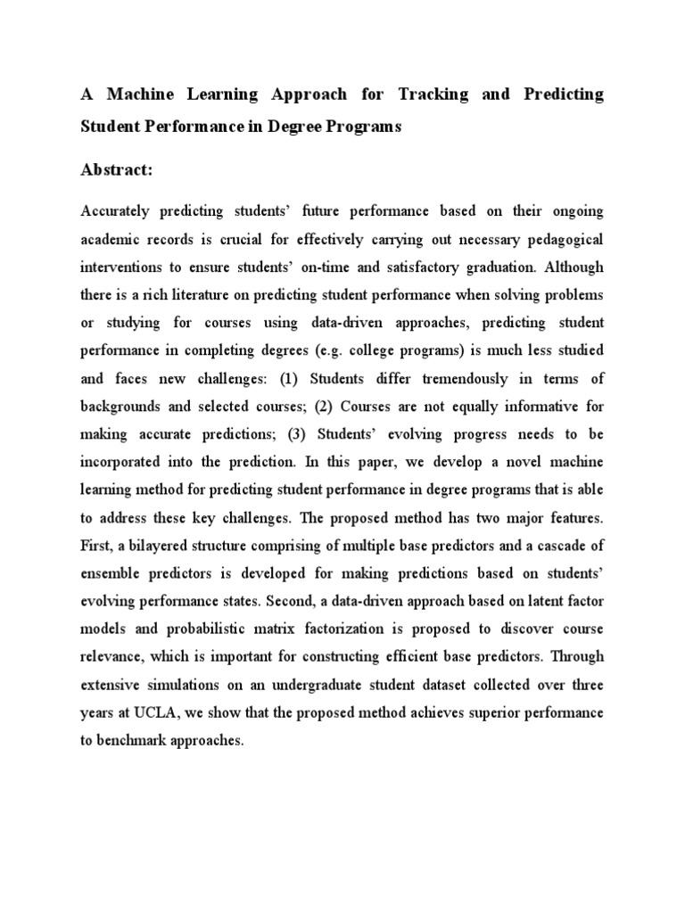 A Machine Learning Approach For Tracking and Predicting Student ...