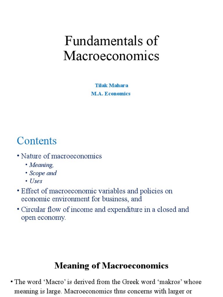 Unit 1 Fundamentals of Macroeconomics | PDF | Macroeconomics | Economics