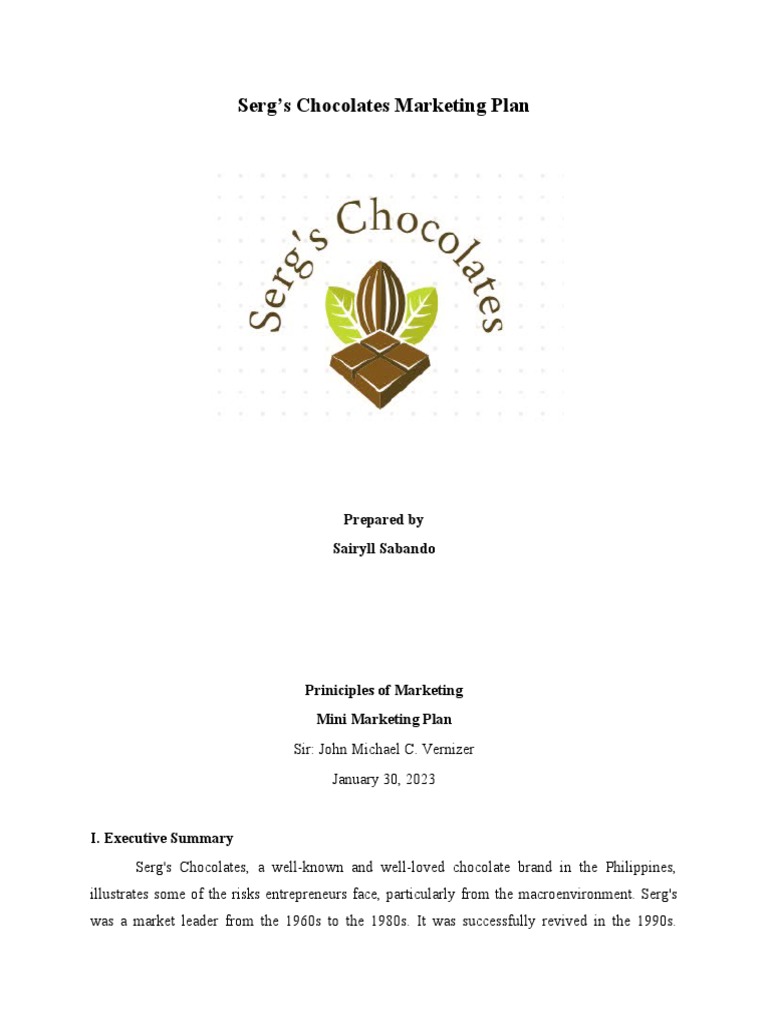 Serg's Chocolates Marketing Strategy | PDF | Brand | Chocolate